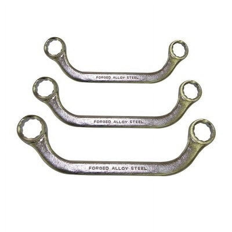 3 Piece U Shaped Box End Type Wrench Tool Set SAE Sized Angle Angled ...