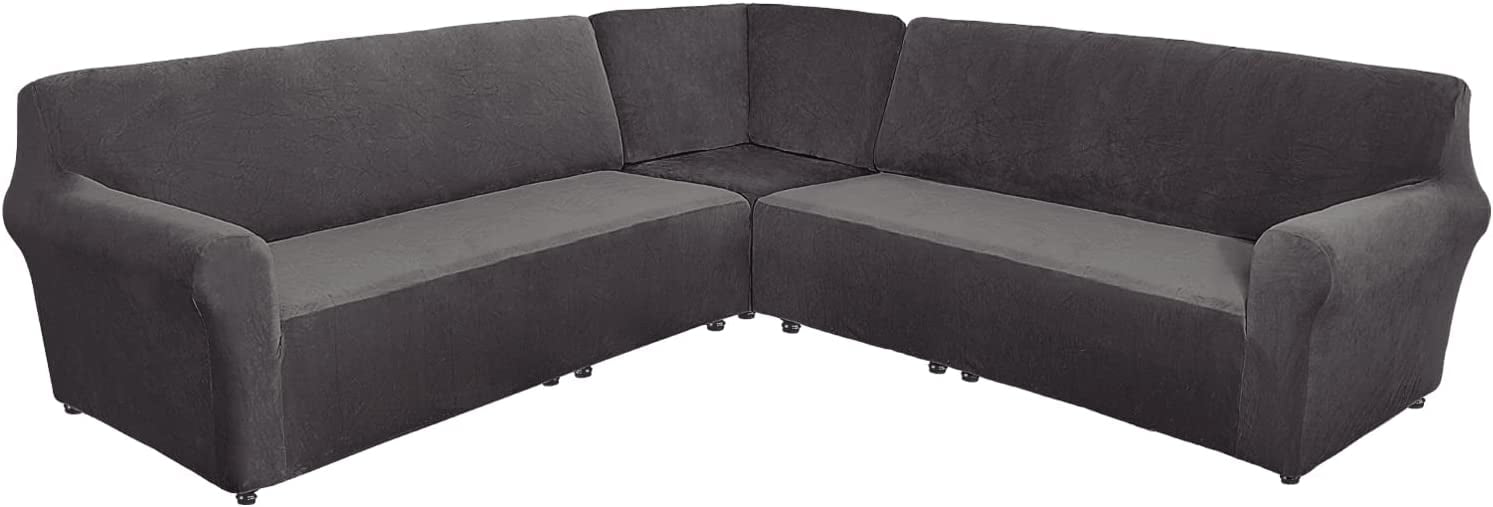 3 Piece, Velvet L Shape Sofa Cover, L Shape Couch Cover, Sofa Cover for ...