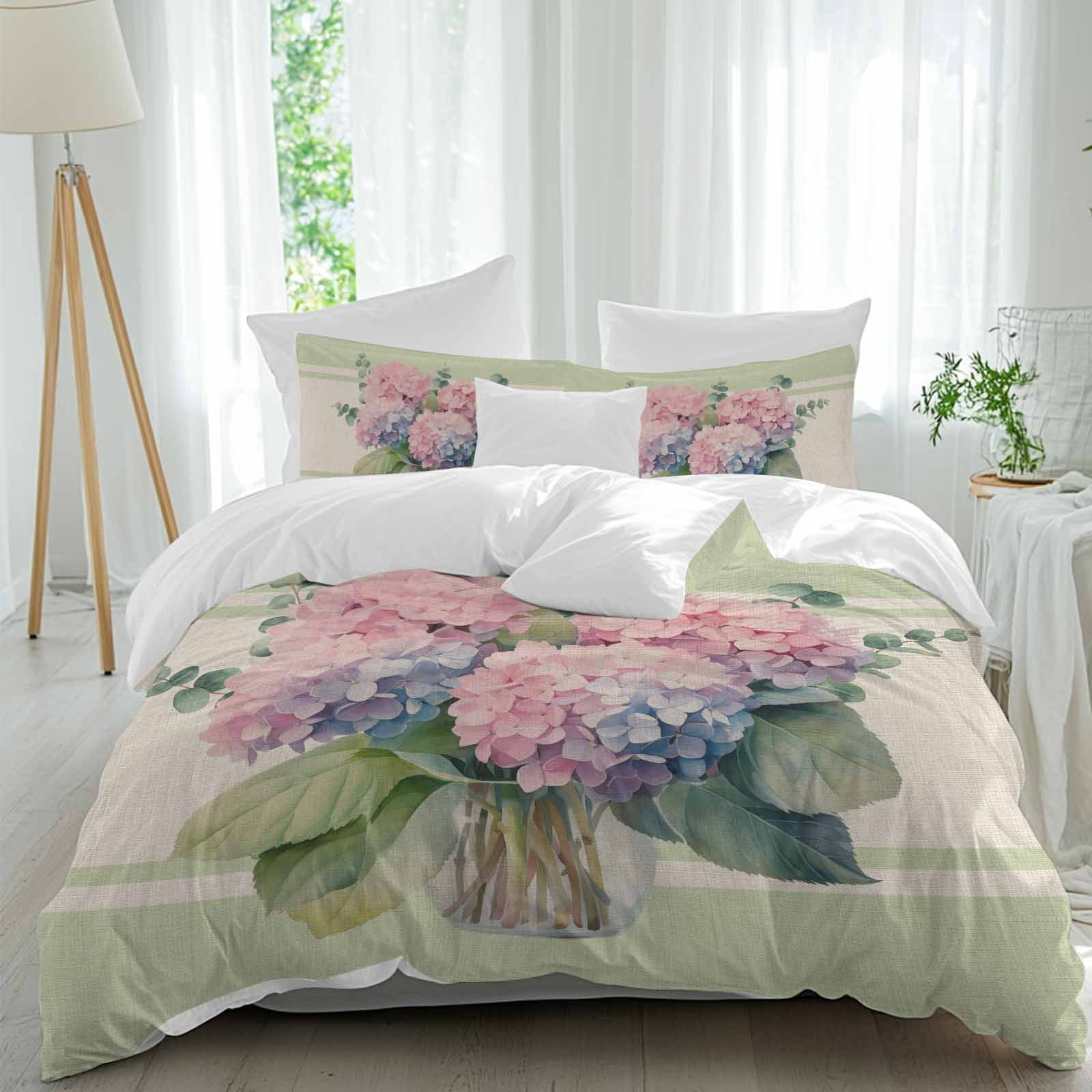3 Piece Vintage Botanical Duvet Cover Set Full Size,Microfiber ...