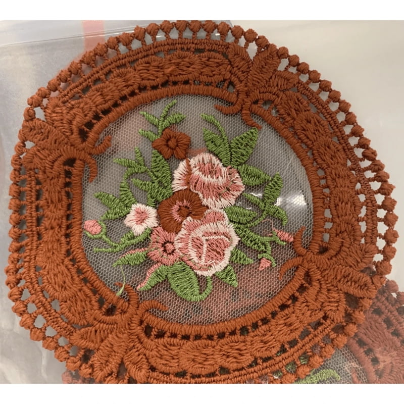3-Piece Vintage Lace Coaster Set – Elegant Floral Design, Heat ...