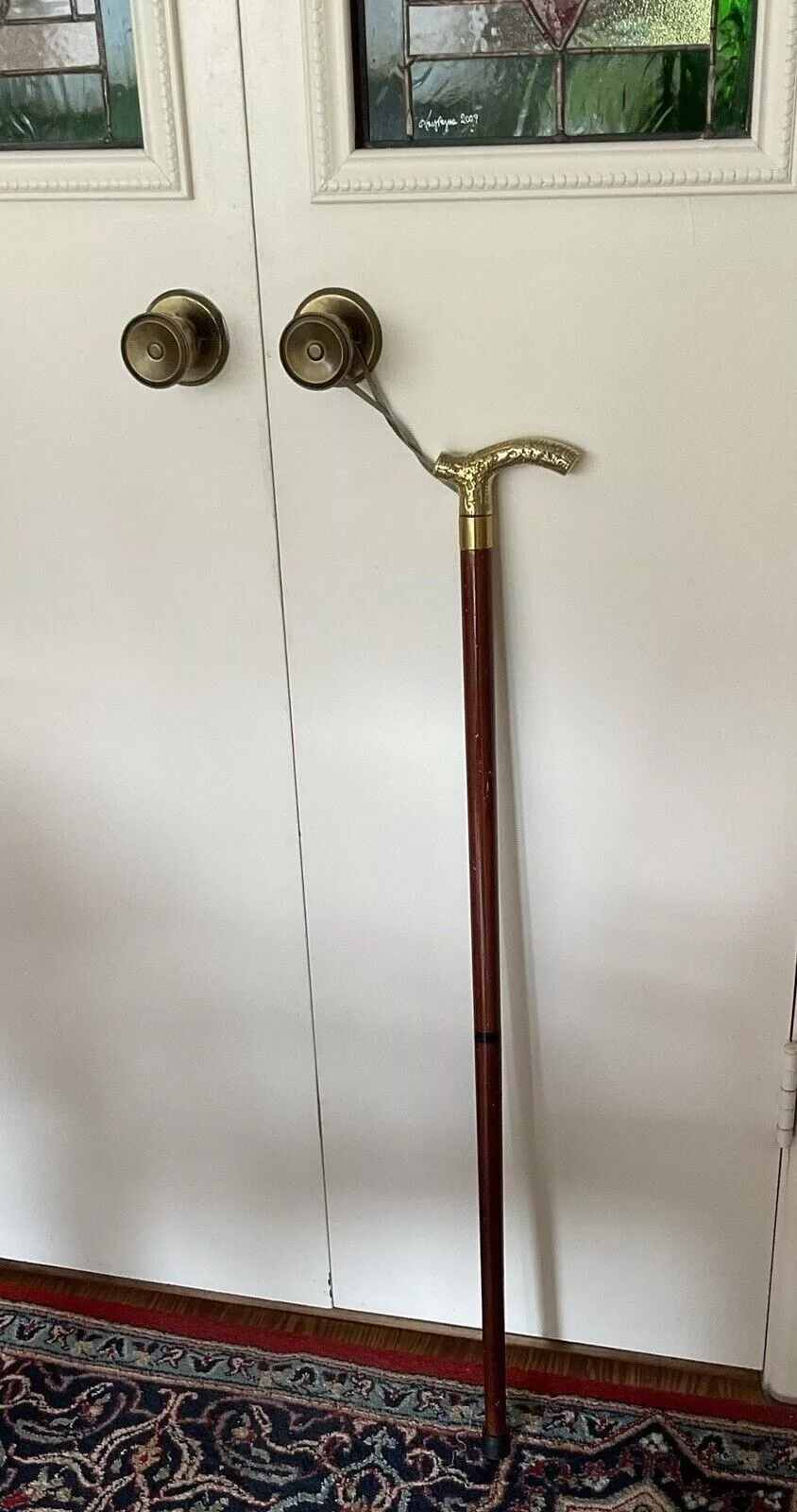 3-Piece Vintage Wooden Walking Cane with Solid Brass Handle – 34 ...