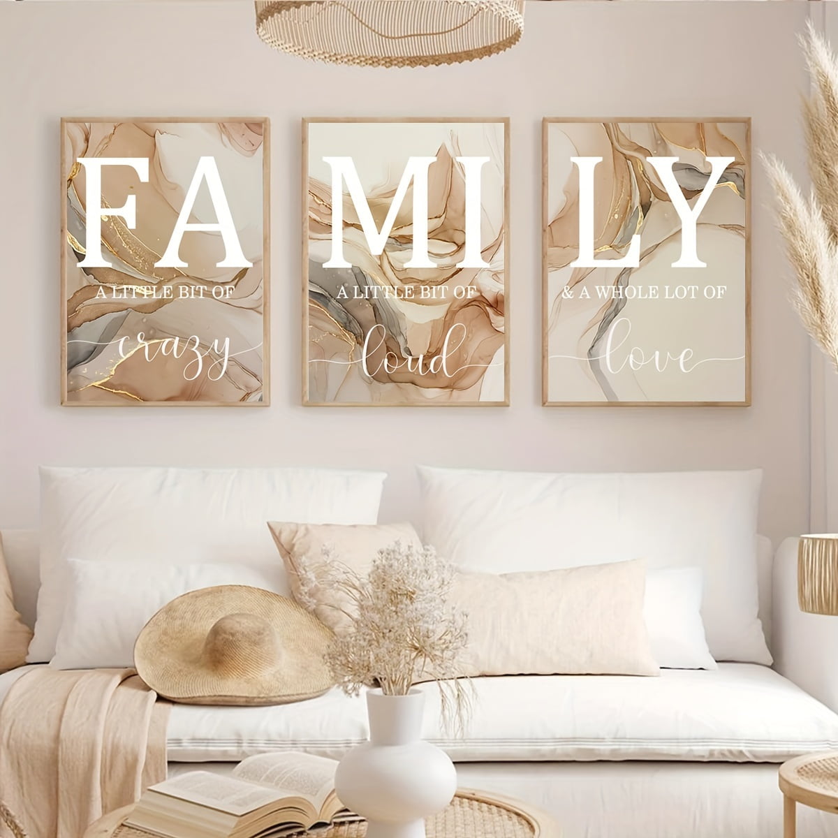 3-Piece Wall Art Set, Decorative Art Modern Classic Style Poster, Solid ...