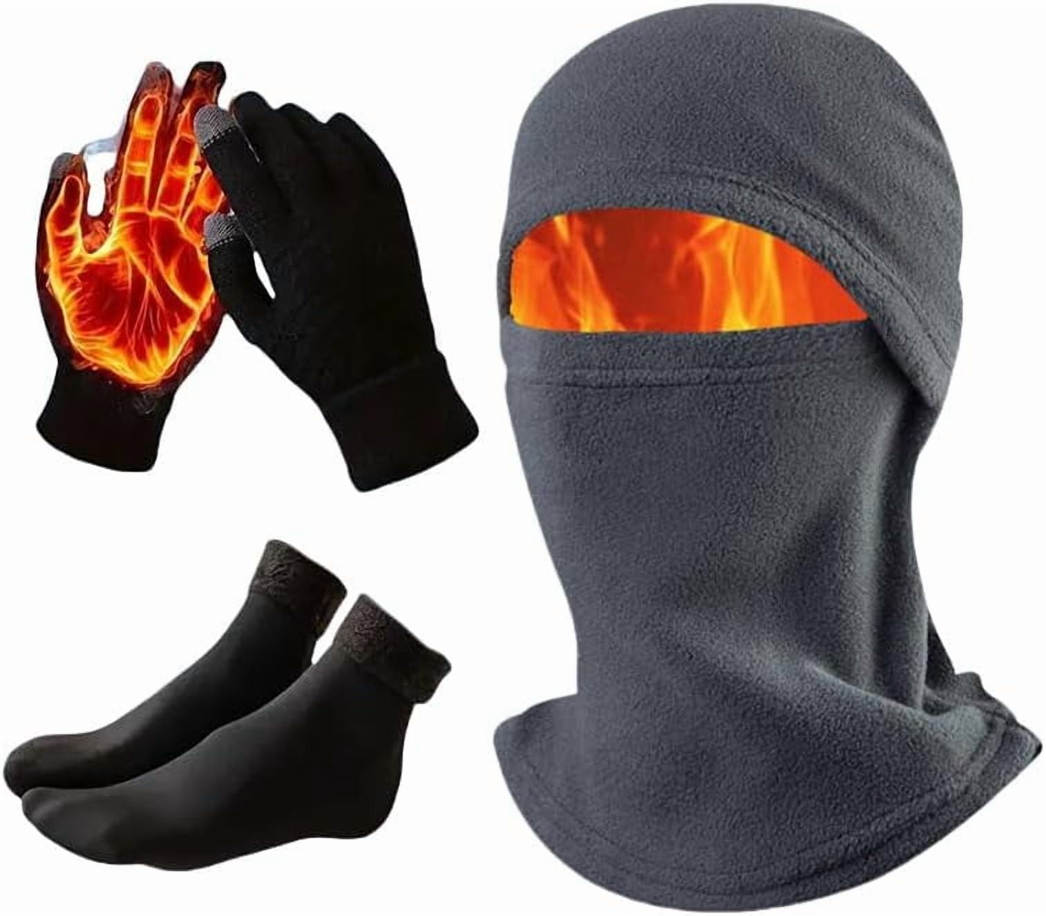 3-Piece Warm Winter Set Windproof and Warm Knitted Balakla Hat Cycling ...