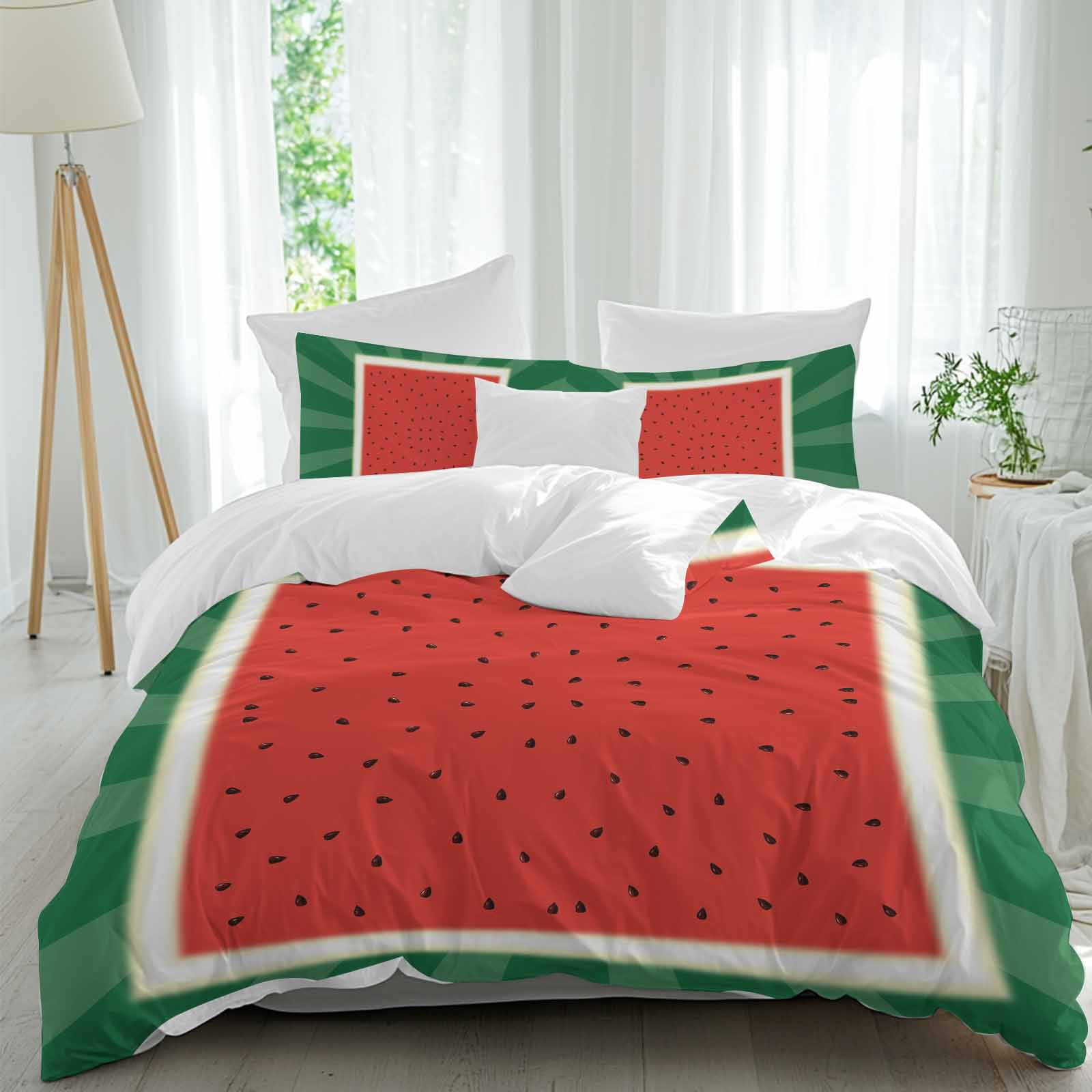 3 Piece Watermelon Duvet Cover Set California King,Microfiber Comforter ...