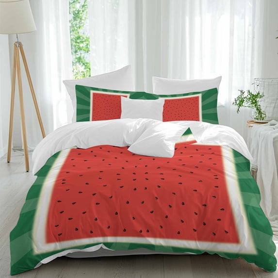 3 Piece Watermelon Duvet Cover Set California King,Microfiber Comforter ...