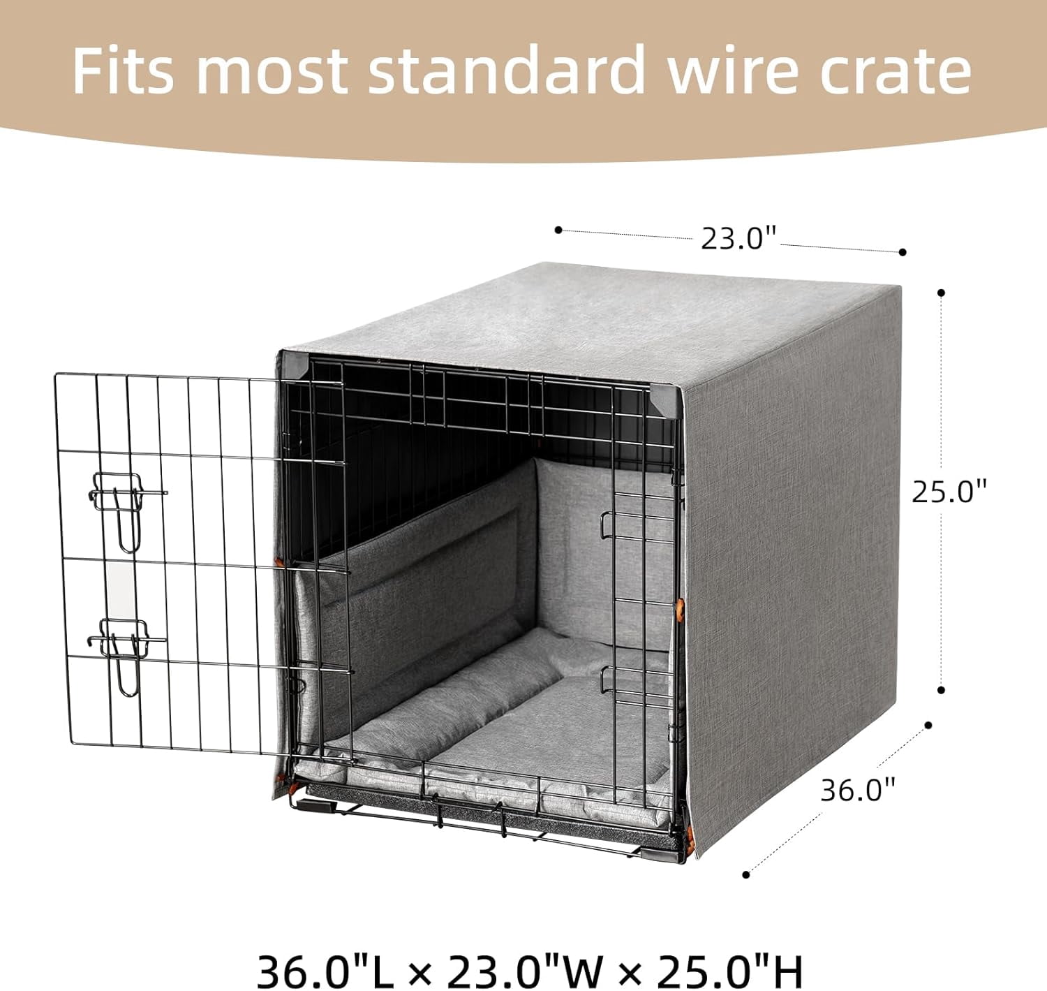 3 Piece Waterproof Dog Crate Cover Set With Kennel Cover Bed Mat
