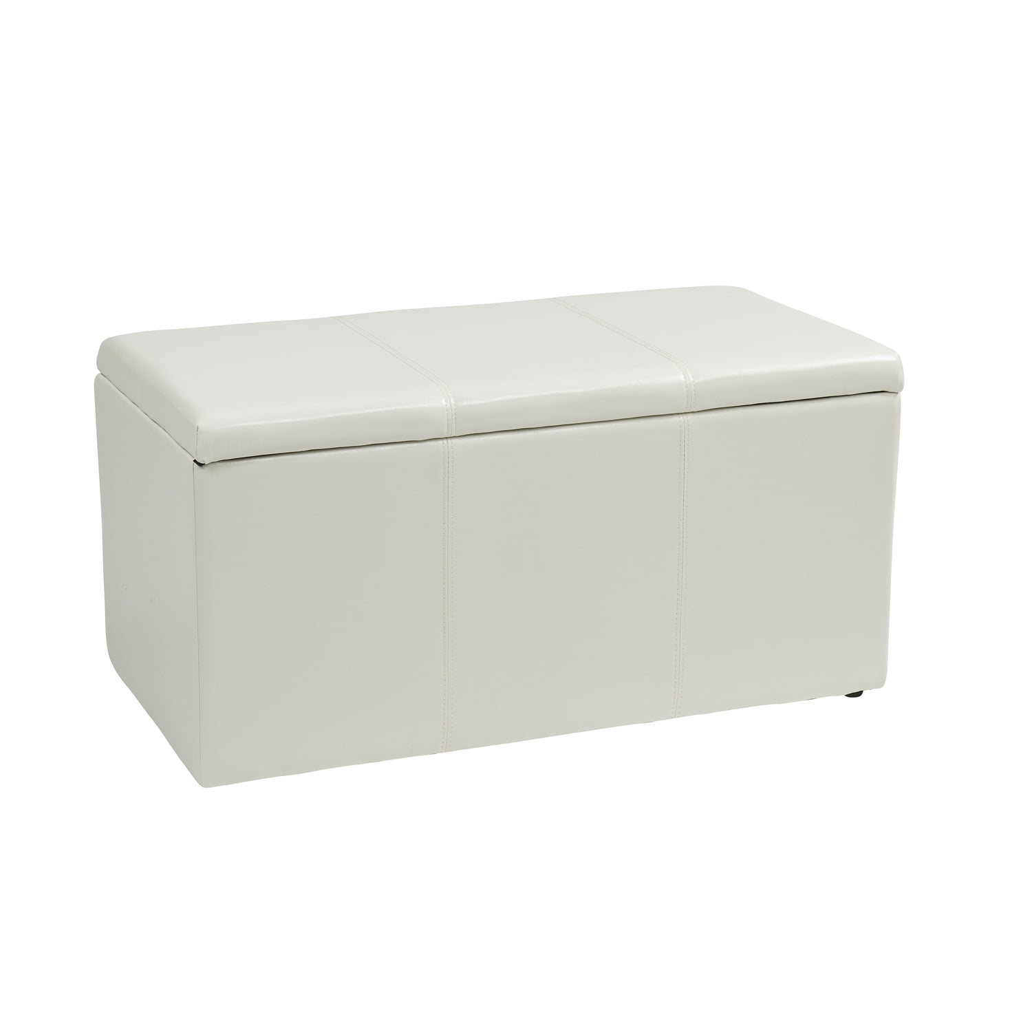 3 Piece White Vinyl Ottoman Set - Walmart.com
