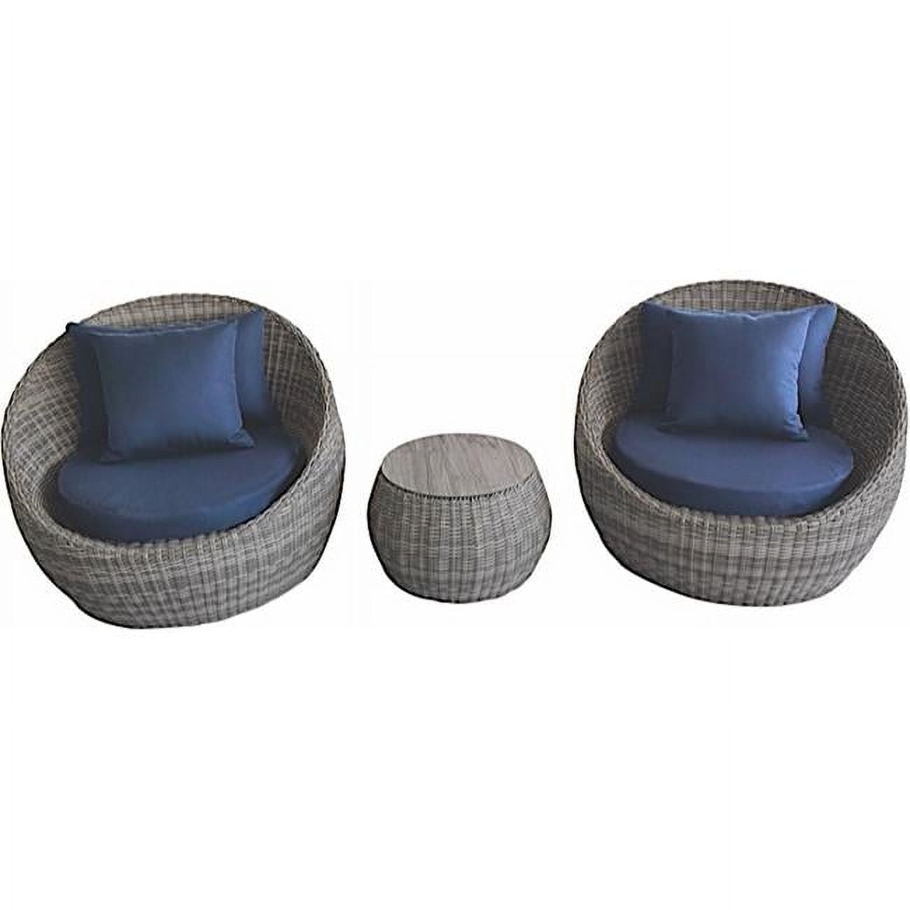 3 Piece Wicker Barrel Set, Navy - Walmart.com