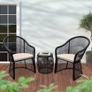3 Piece Wicker Conversation Set -Black - Walmart.com