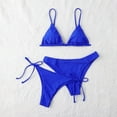 3 Piece Women's Bikini Swimsuit Ribbed Triangle Top Bathing Suits ...