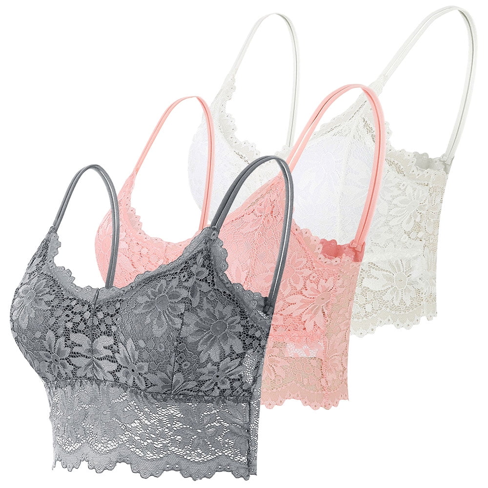 3 Piece Women's Lace Bra, Women's Lace Bra Padded Lace lace Lace up Bra ...