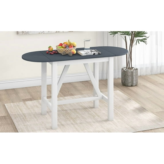 3-Piece Wood Counter Height Drop Leaf Dining Table Set with 2 ...