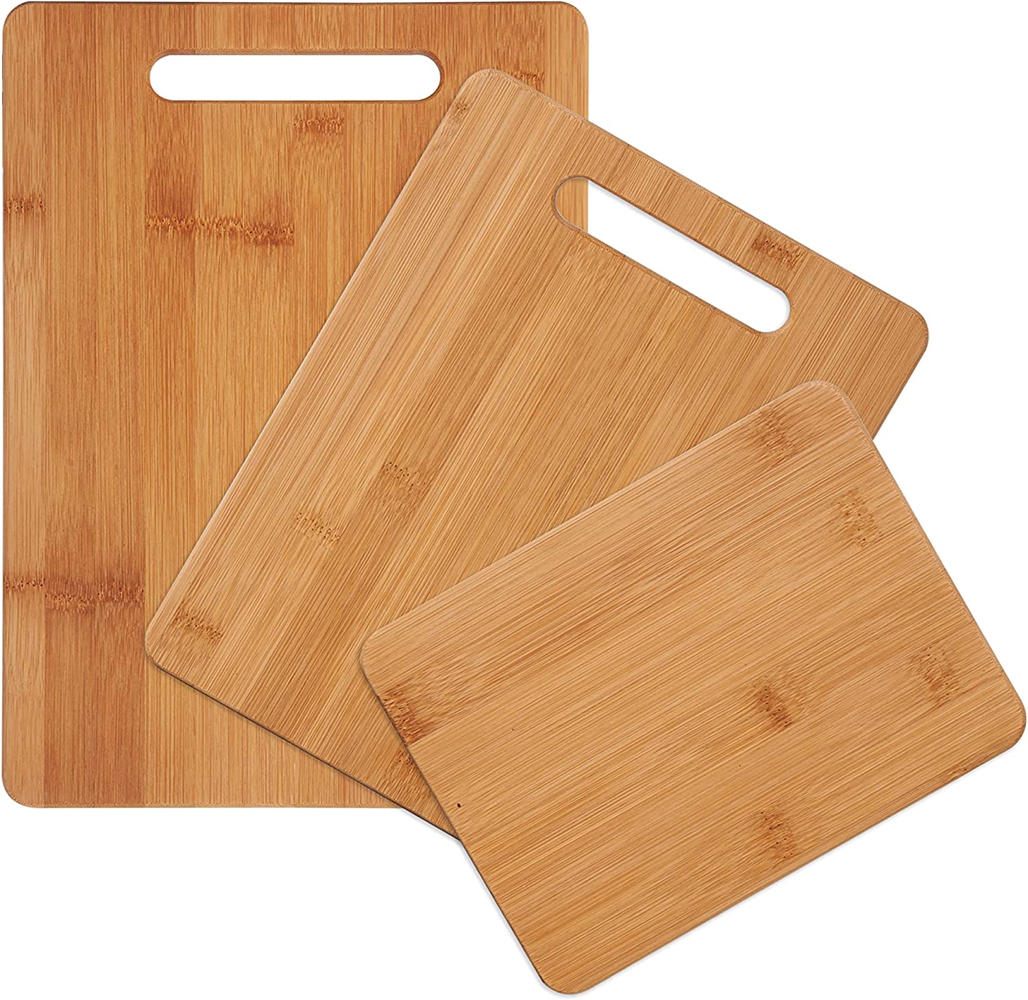 3-Piece Wood Cutting Board Set, Reversible Chopping Boards for Meal ...