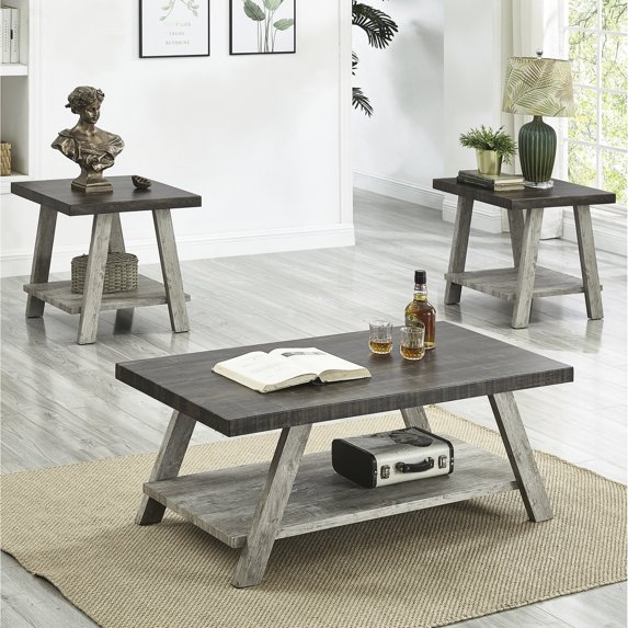 3-Piece Wood Shelf Design | Ideal for Primary Living Space, Adds Lodge ...