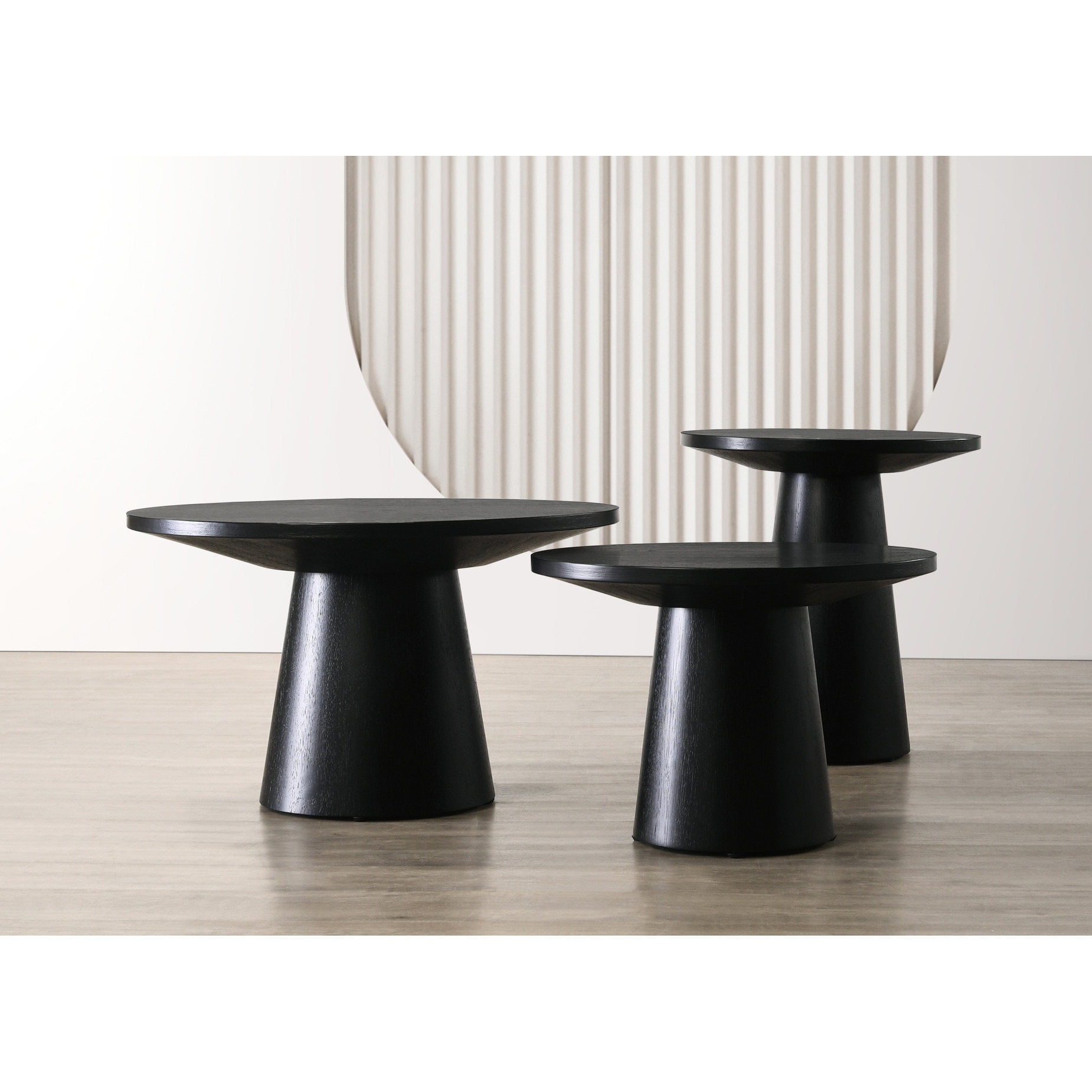 3-Piece Wood Table Collection | Creates Sophisticated Interior Flow ...