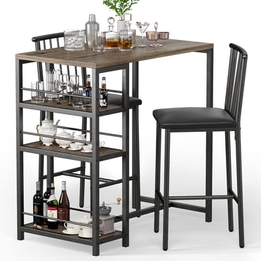Best Choice Products 3-Piece Wooden Counter Height Dining Table Set for ...