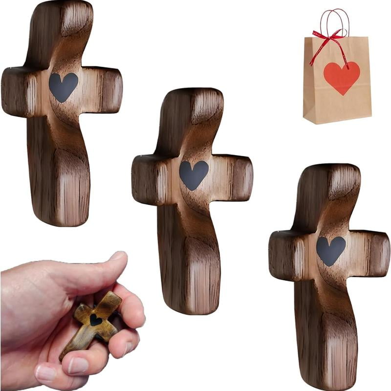 3-Piece Wooden Cross Set - Spiritual Decor for Home & Office, Easter ...