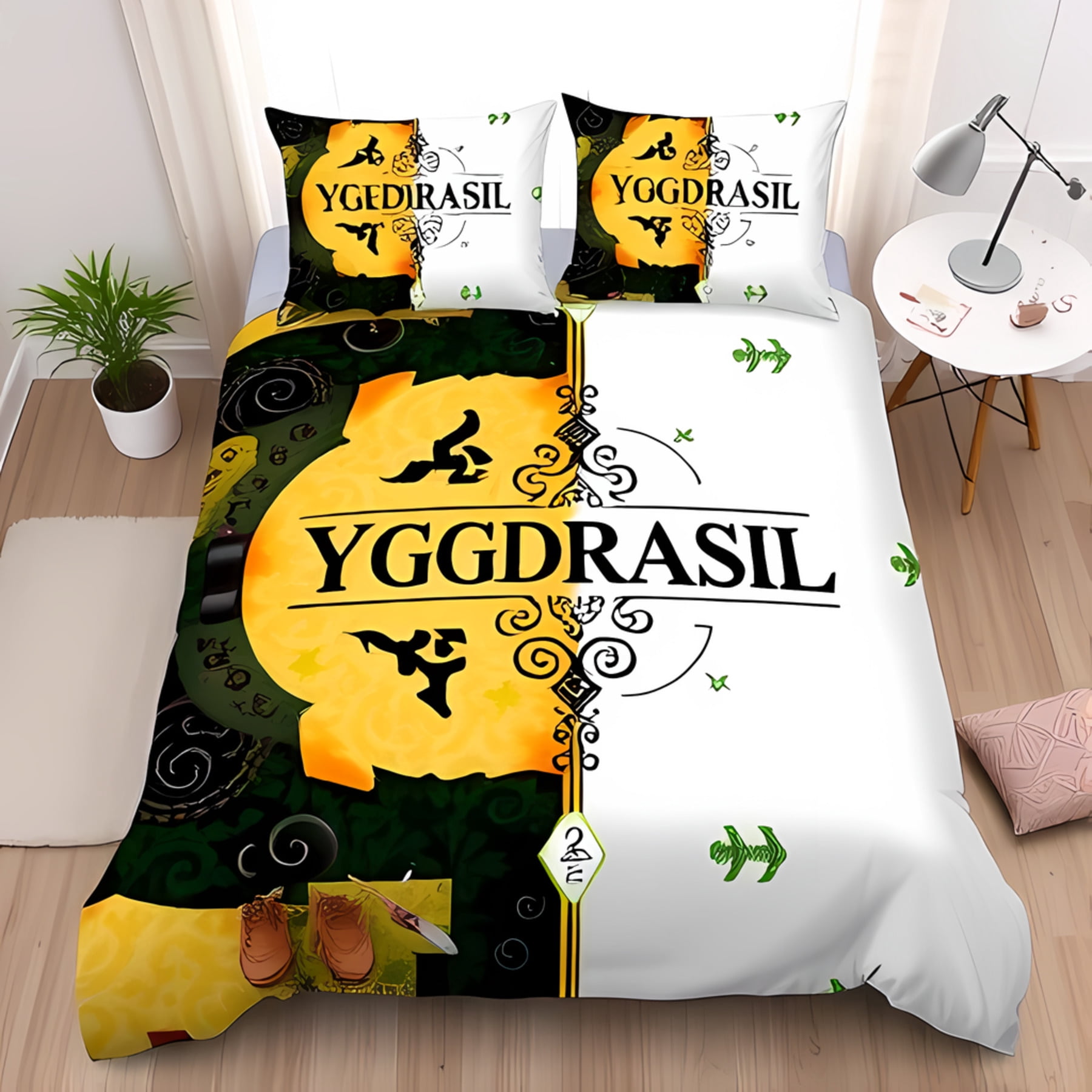 3-Piece Yggdrasil Duvet Cover Set - Bold Norse Mythology Design with ...
