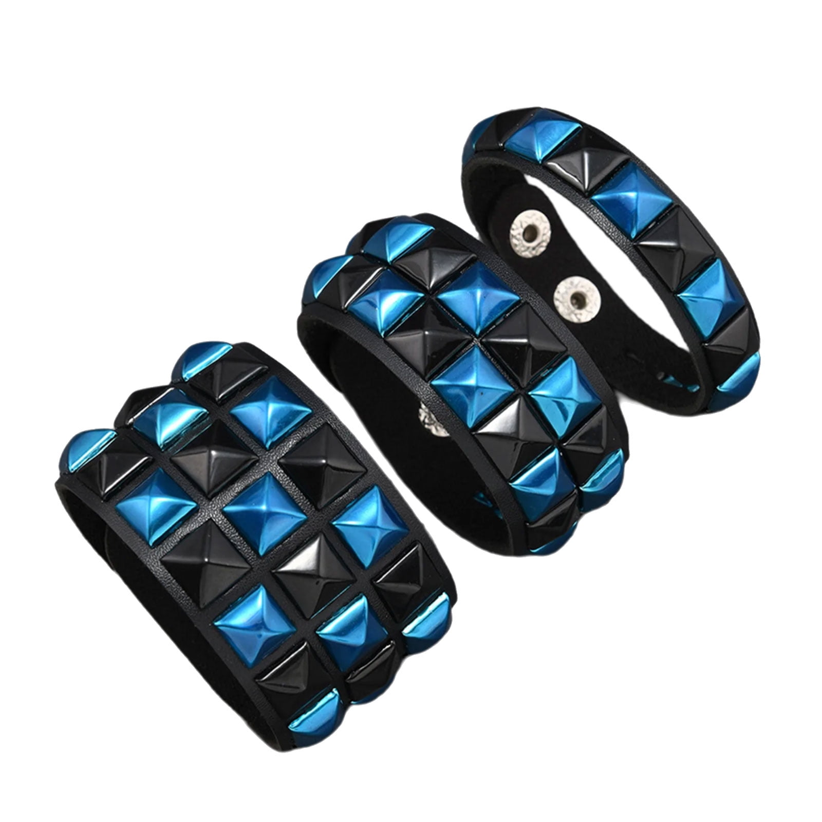 3 Piece/set Adjustable Gothic Hand Bracelets Punk Charm Square Rivets ...