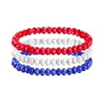 3 Piece/set Patriotic Bohemian Stackable With Red White Blue Crystal ...