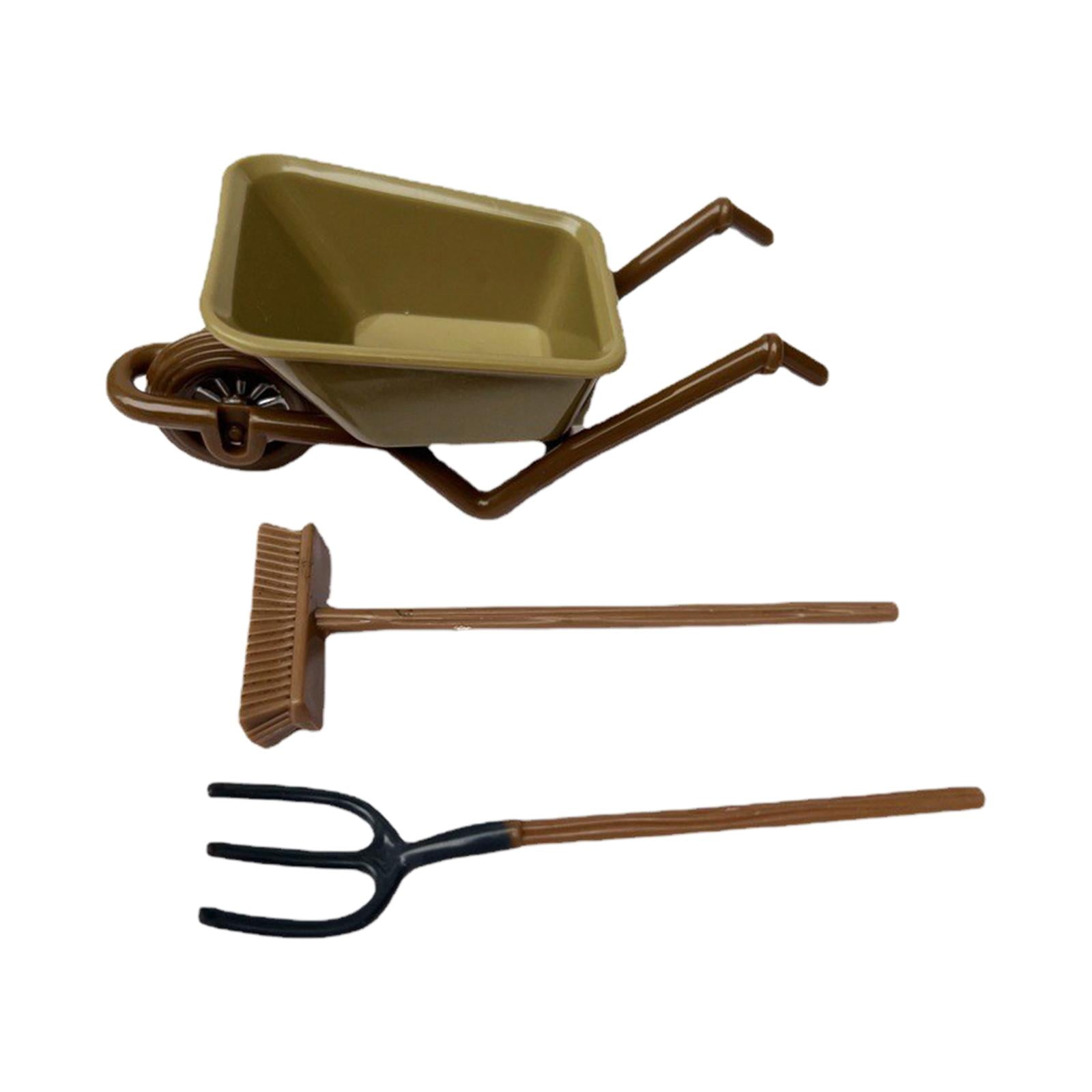 3 Pieces 1:12 Miniature Agricultural Vehicle Grass Fork Broom,Micro ...