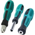 3 Pieces 1/4 Hex Screwdriver Bit Holder Handle Set with Quick Change ...