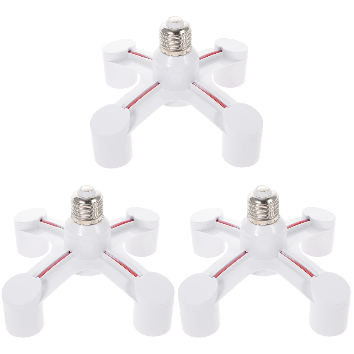 3 Pieces 1 to 4 Lamp Holders Bulb Adapter E26 Light Socket Splitter E27 ...