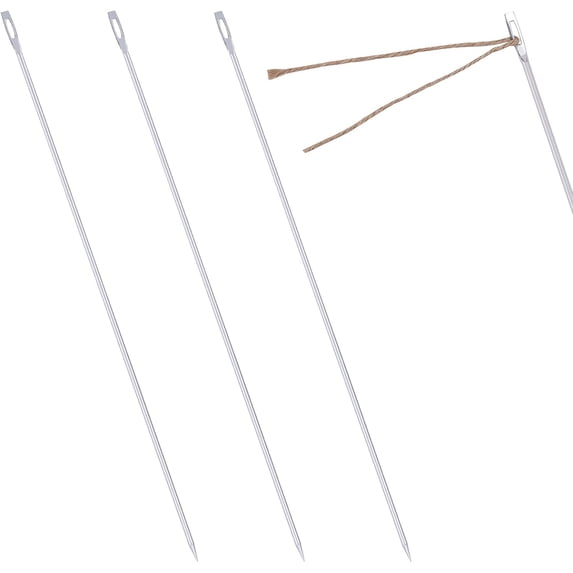 3 Pieces 12 Inch Upholstery Needle Stainless Steel Long Straight Large ...