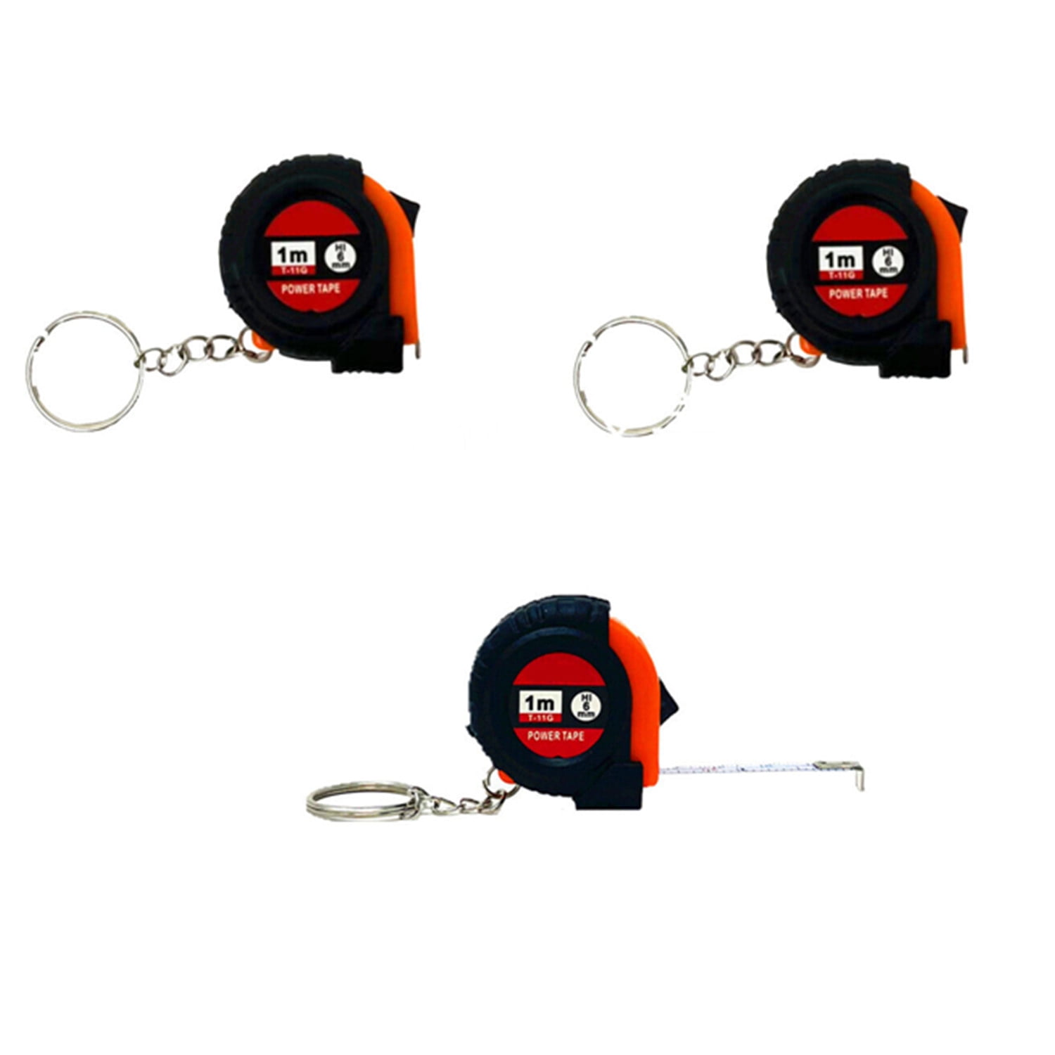 3 Pieces 1m/3ft Mini Keychain Portable Retractable Steel Tape Metric ...
