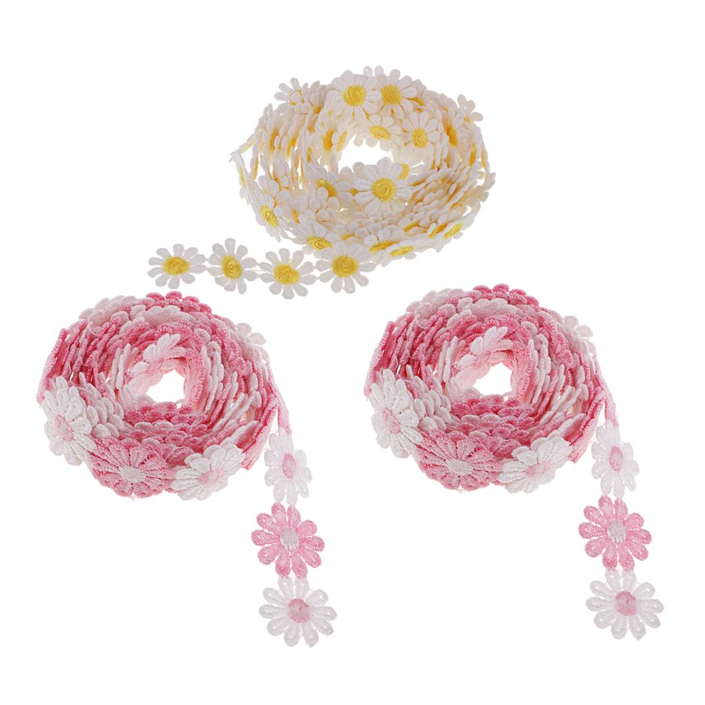 3 Pieces 3 Yards 25mm Decorating Lace Embroidered Ribbons for Sewing or ...