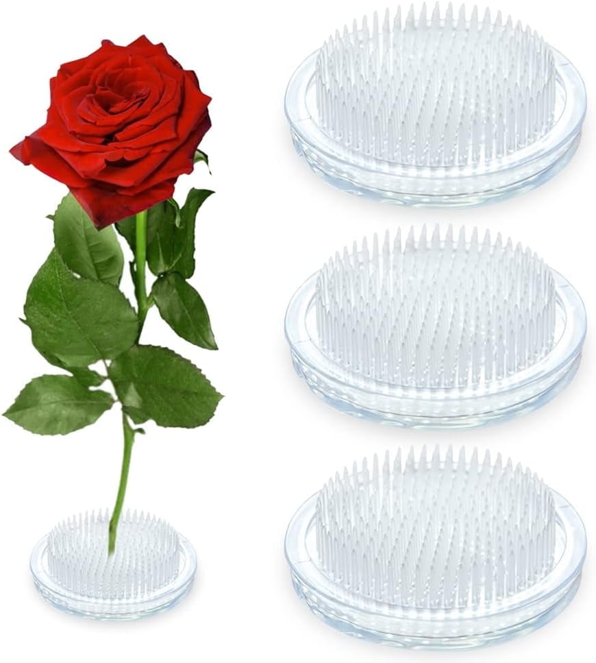 3 Pieces 3-inch Clear Plastic Floral Frog, Round Floral Pin, Flower ...