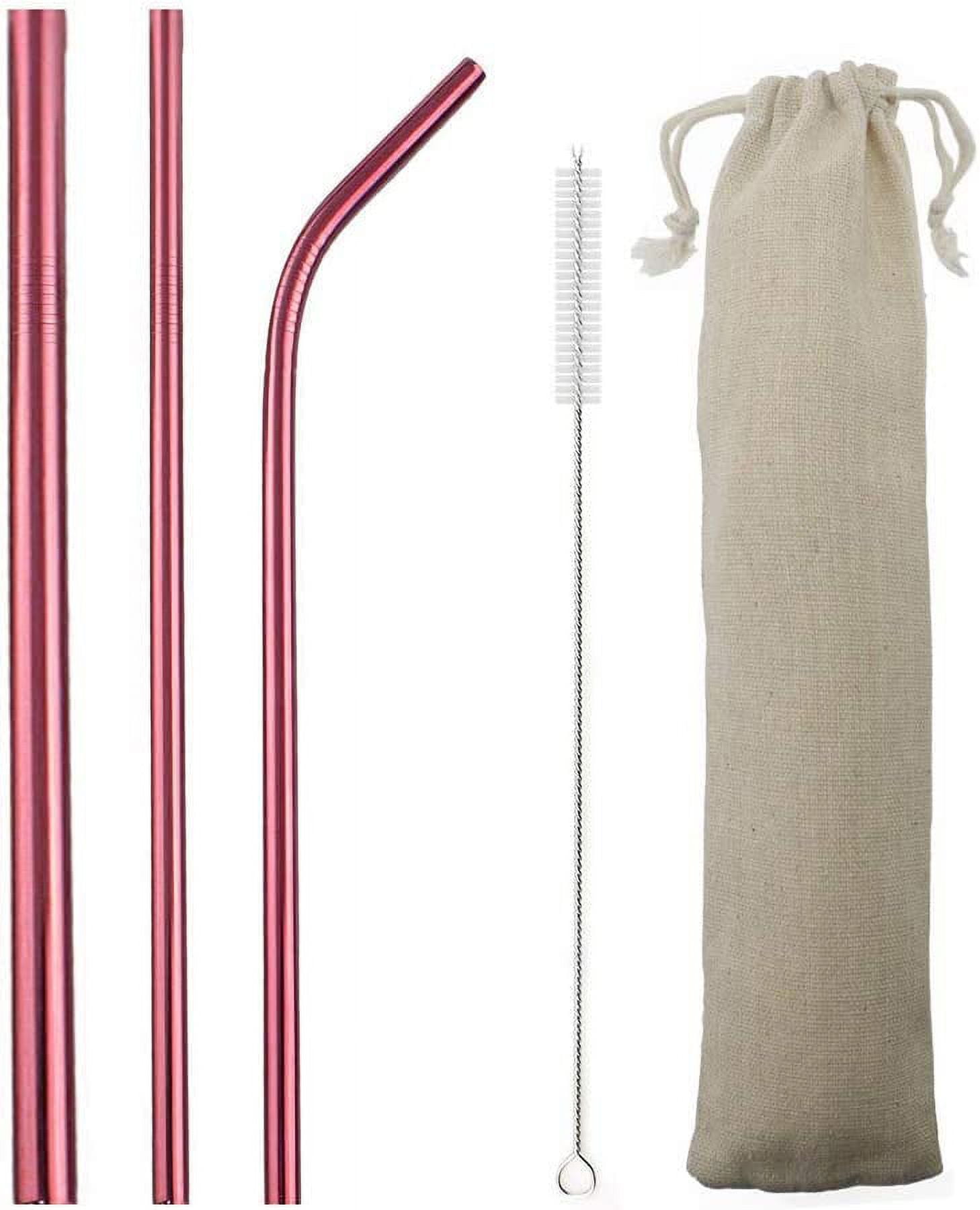 3 Pieces 304 Stainless Steel Metal Straws Set, 8.5 Inch Extra Wide ...