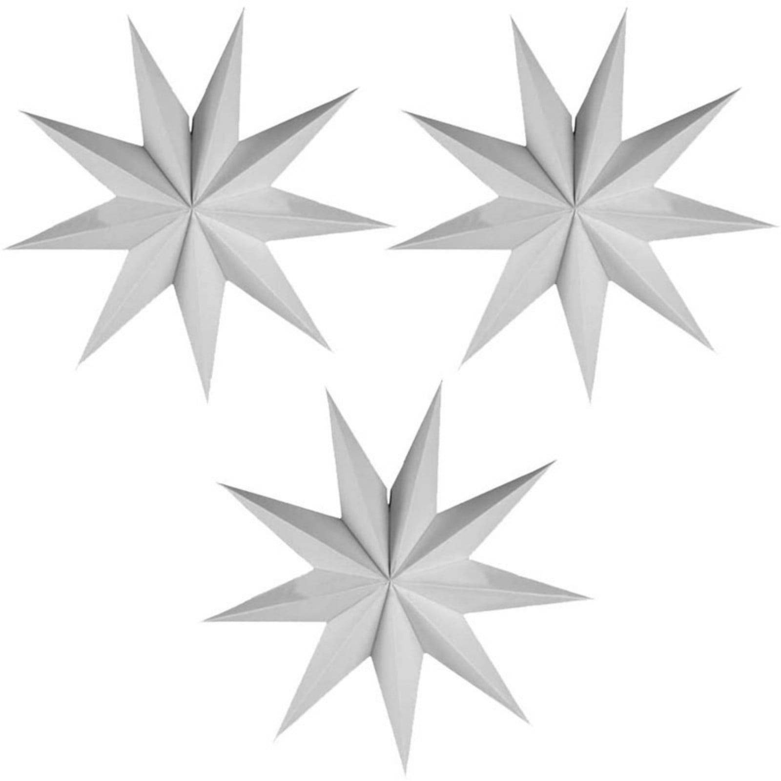 3 Pieces 3D 12" Large Paper Star Hanging Star Black Paper Star ...