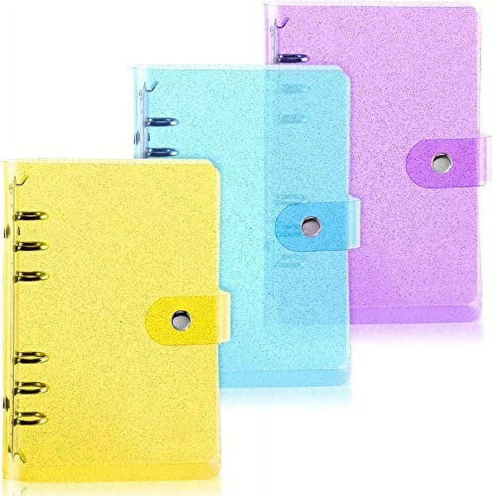 3 Pieces A6 Soft PVC 6-Ring Binder Cover with Glitter, Clear ...