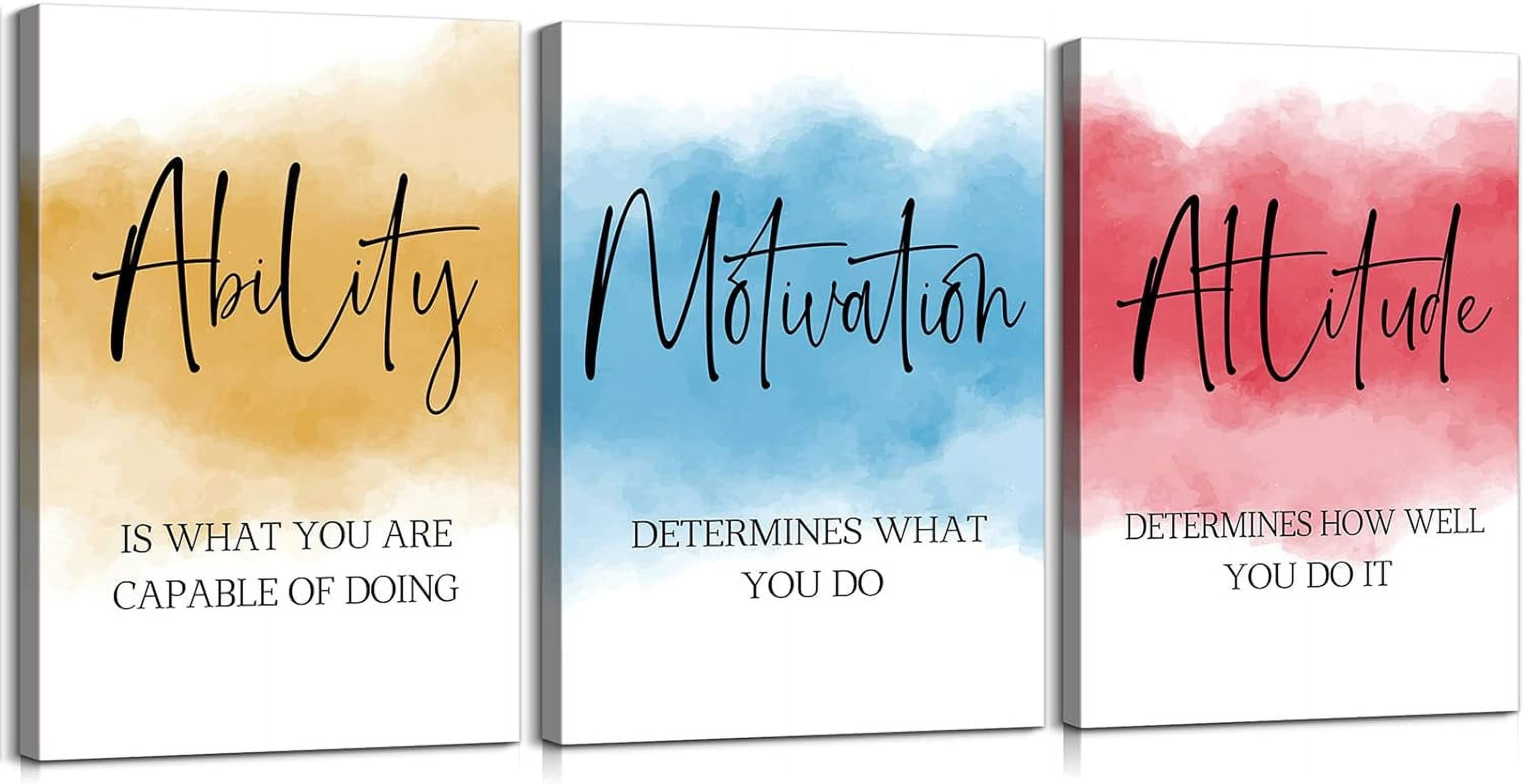 3 Pieces Ability Inspirational Wall Art Motivational Poster Altitude ...
