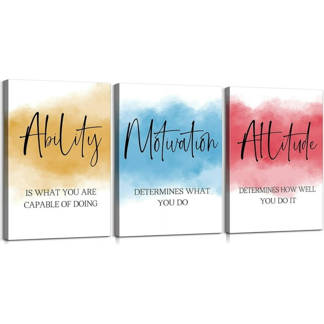 3 Pieces Ability Inspirational Wall Art Motivational Poster Altitude ...