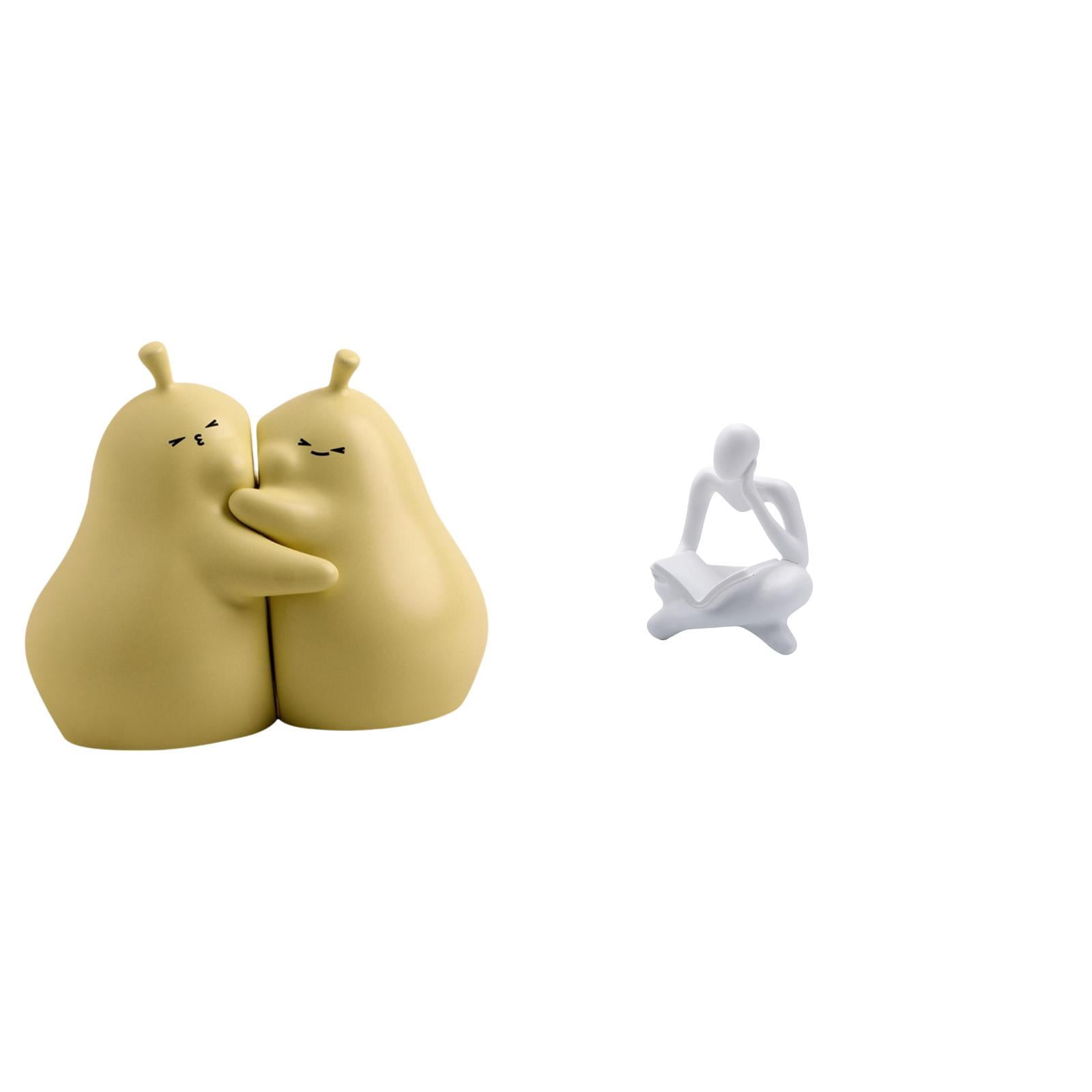 3 Pieces Abstract Bookends Thinker Figurine Shelf Ornament Resin ...