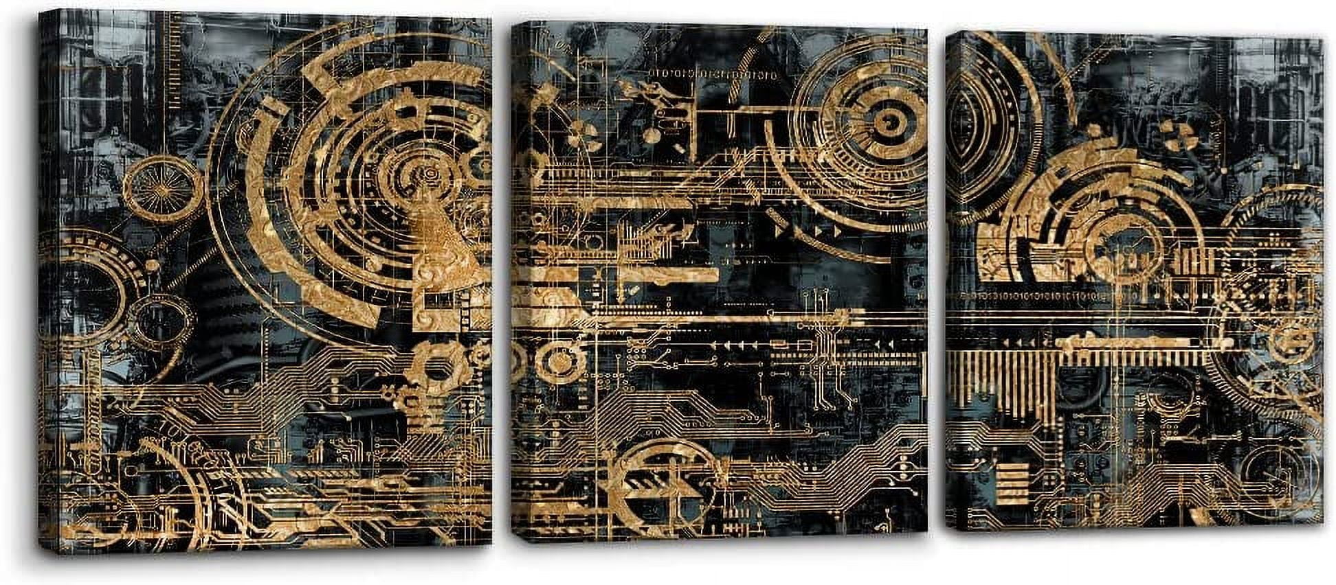 3 Pieces Abstract Canvas Wall Decor Electronic PC Motherboard Circuit ...