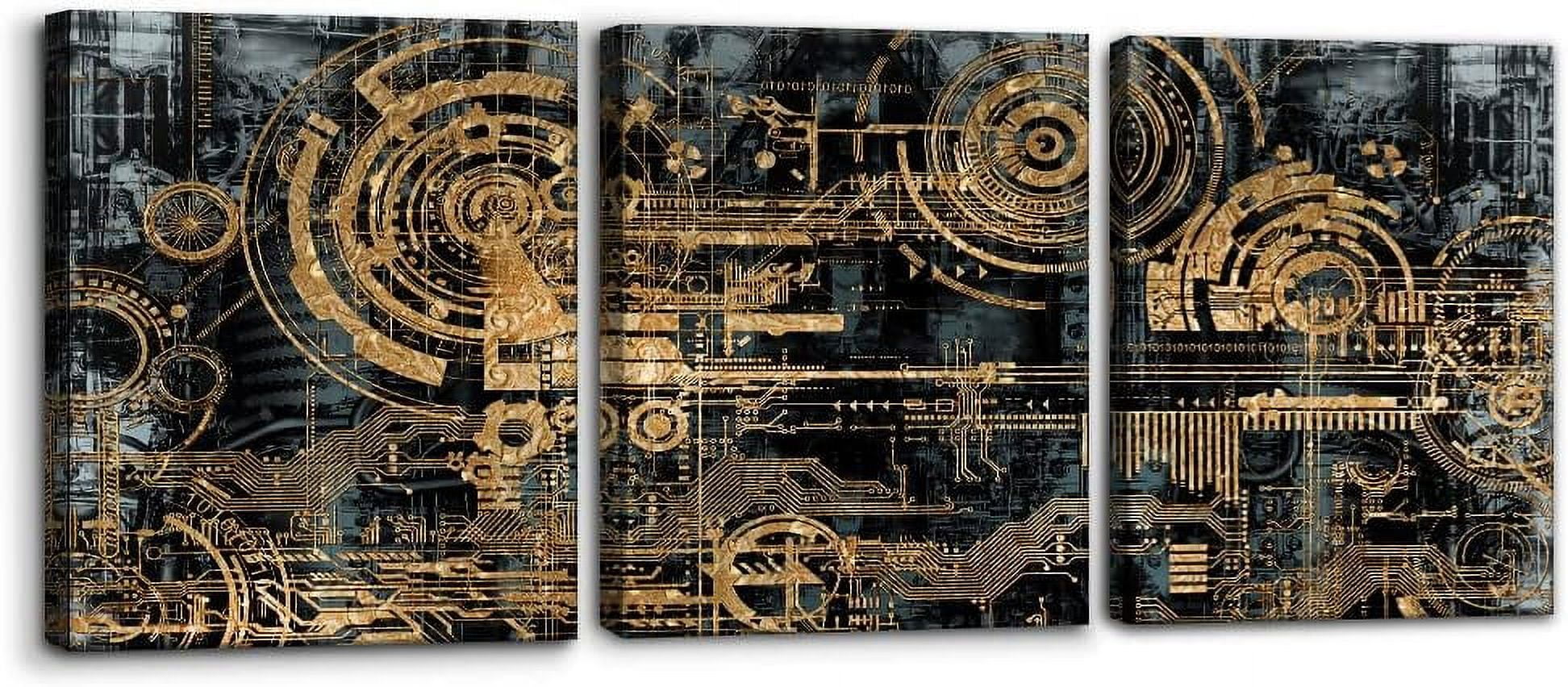 3 Pieces Abstract Canvas Wall Decor Electronic PC Motherboard Circuit ...