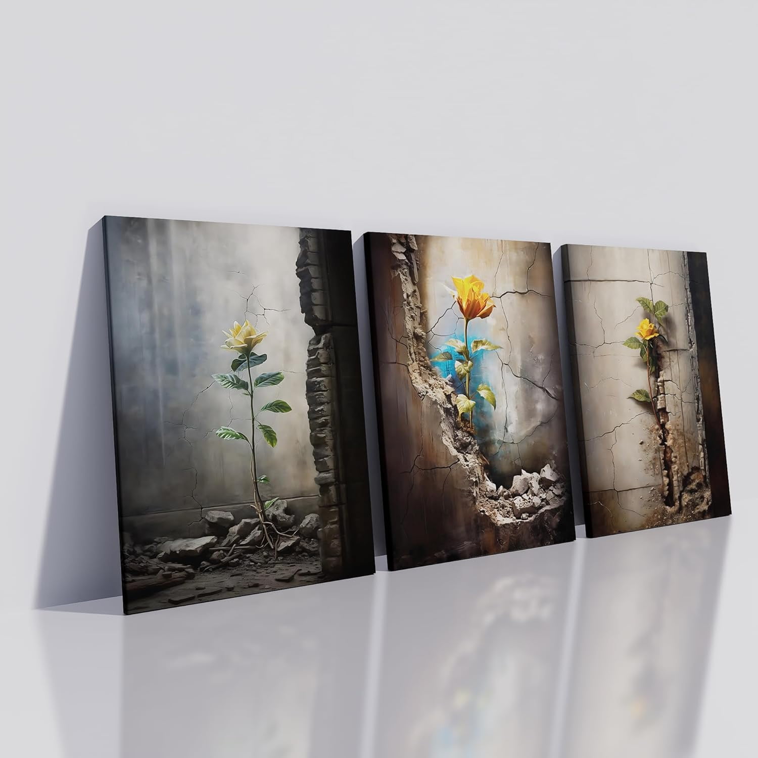 3 Pieces Abstract Elephants Canvas Wall Hieng Sci-Fi Elephants Posters ...