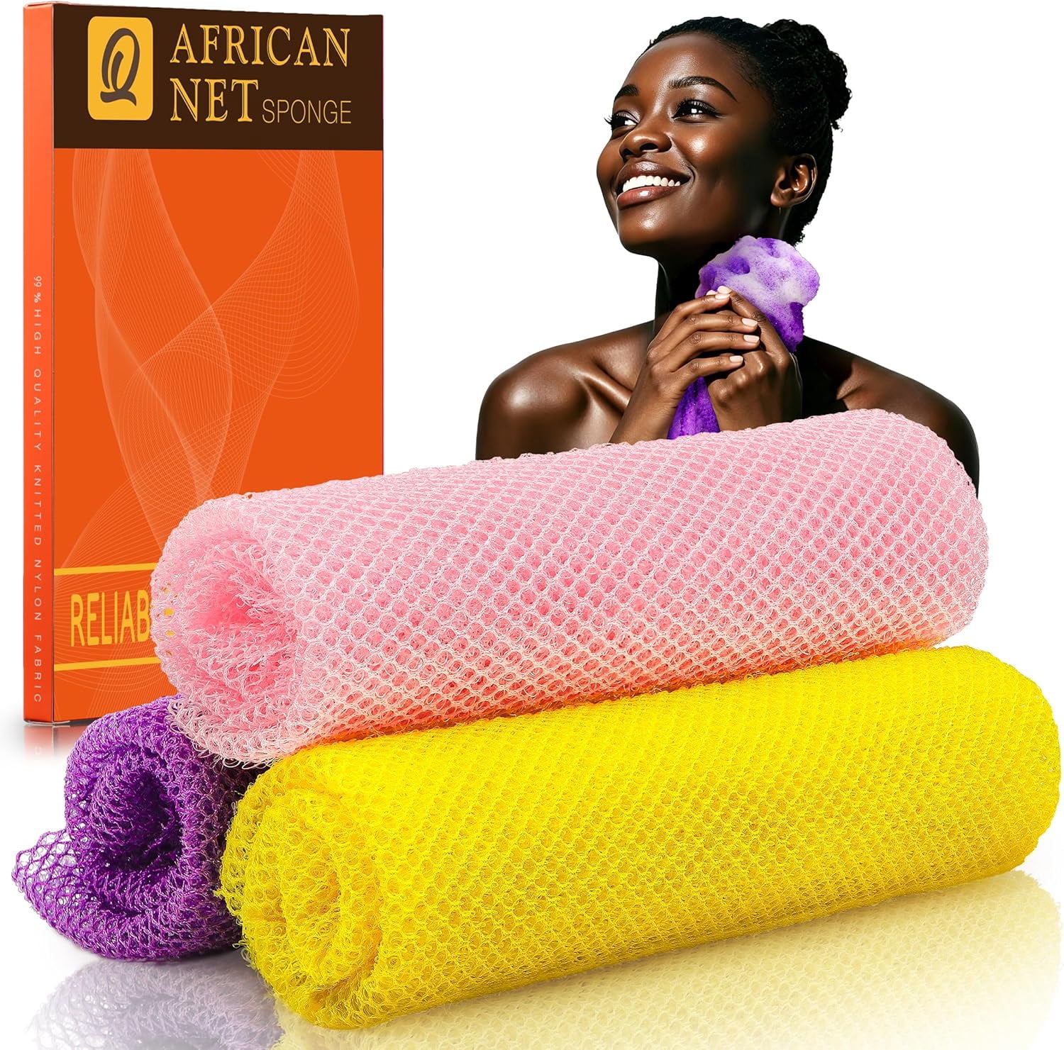3 Pieces African Bath Sponge African Net Long Net Bath Sponge ...