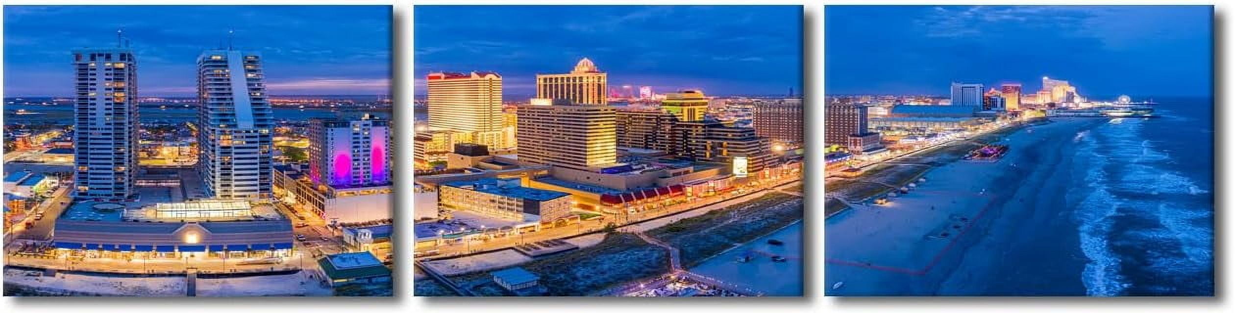 3 Pieces American Cityscape Canvas Paintings Home Decor Atlantic City ...