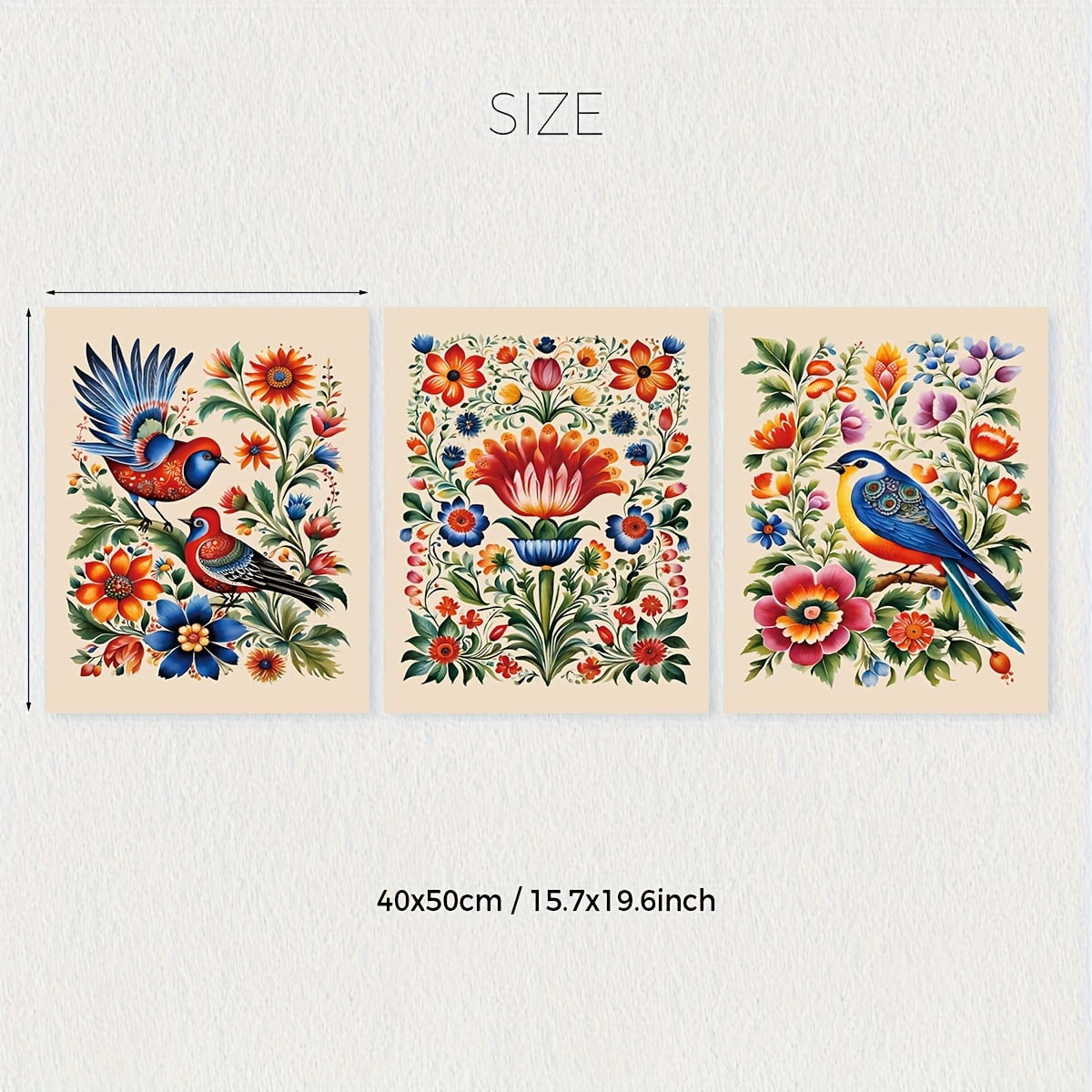 3 Pieces Art RevivalModernCasual Floral and Bird Art Prints, Fashion ...