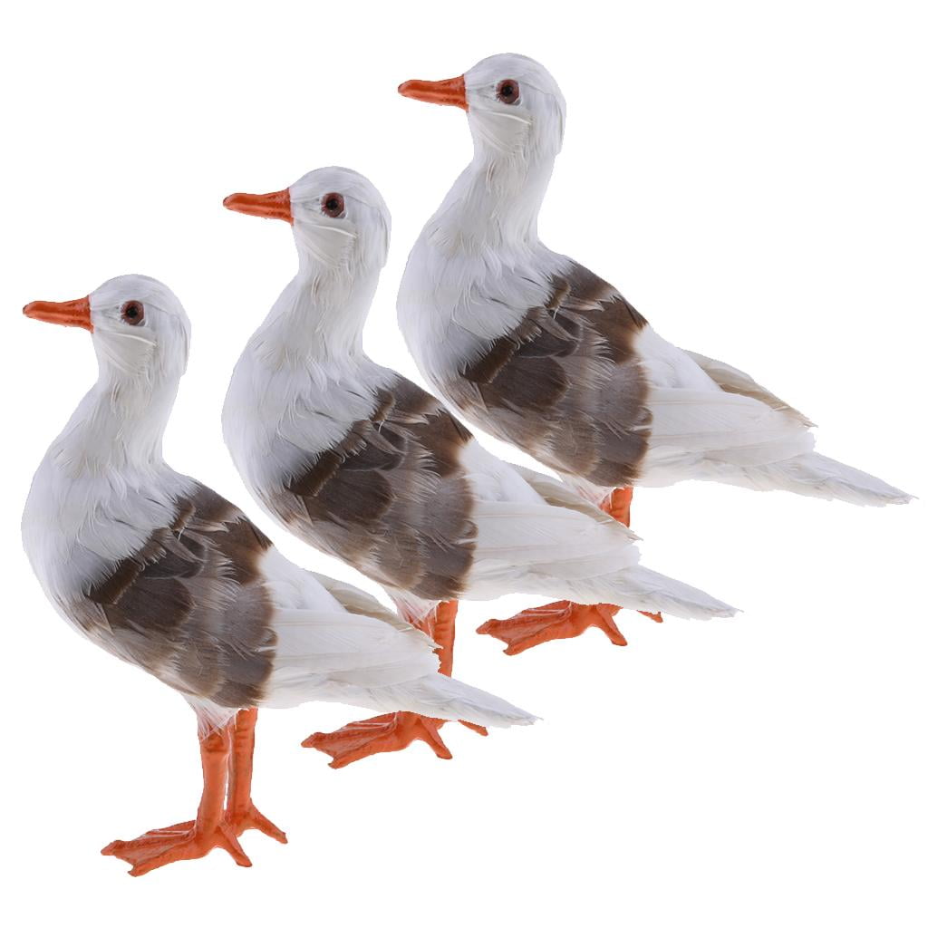 3 Pieces Artificial Seagull home and garden Decoration Ornament ...