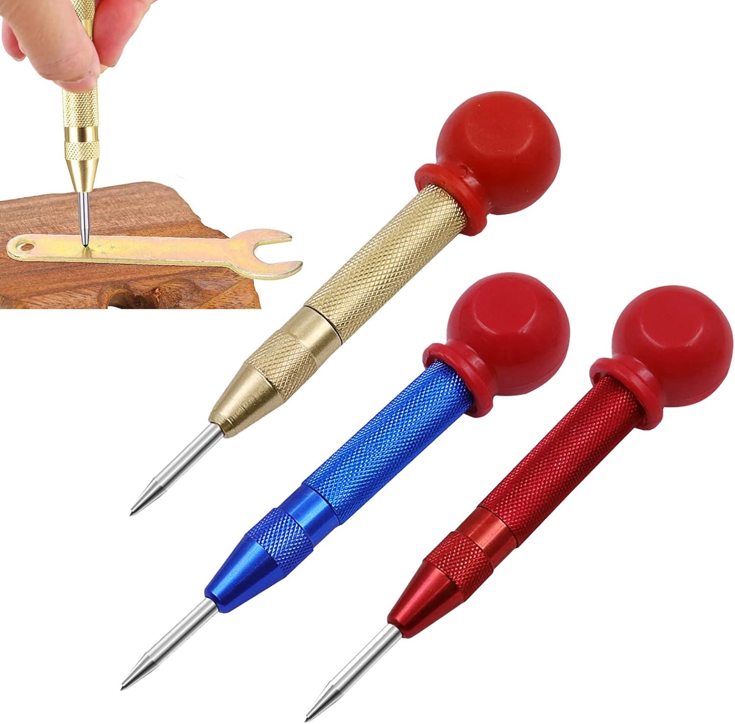 3 Pieces Automatic Center Punches Automatic Center Punches for Wood ...