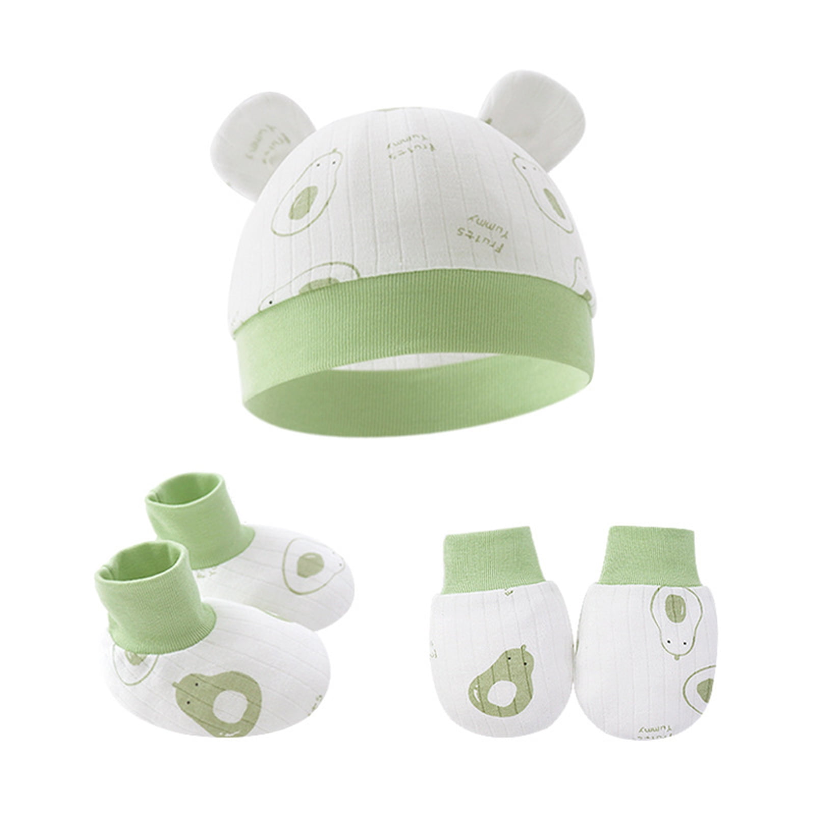 3-Pieces Baby Set Hospital Hat Scratchproof Mittens Anklet for Newborns ...