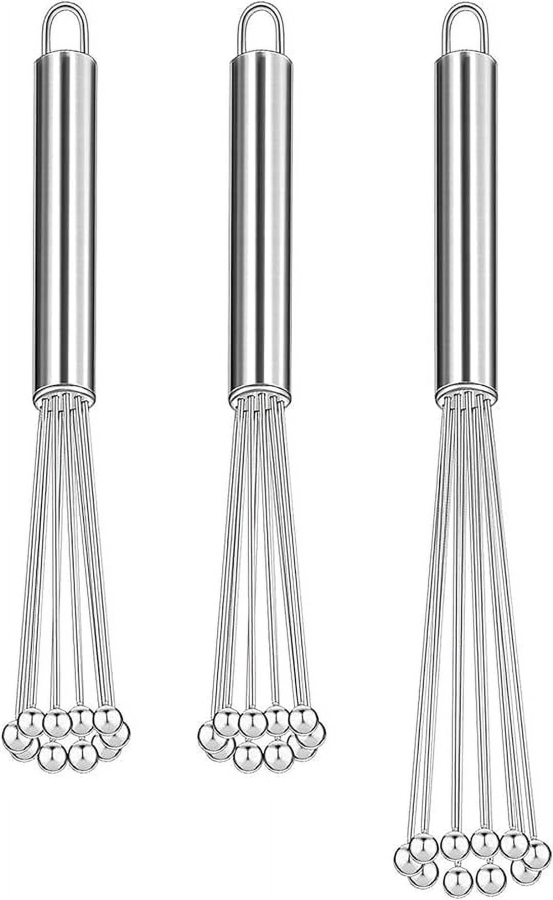 3 Pieces Ball Whisk Set Whisk Beater Stainless Steel Ball Whisk in 10 ...