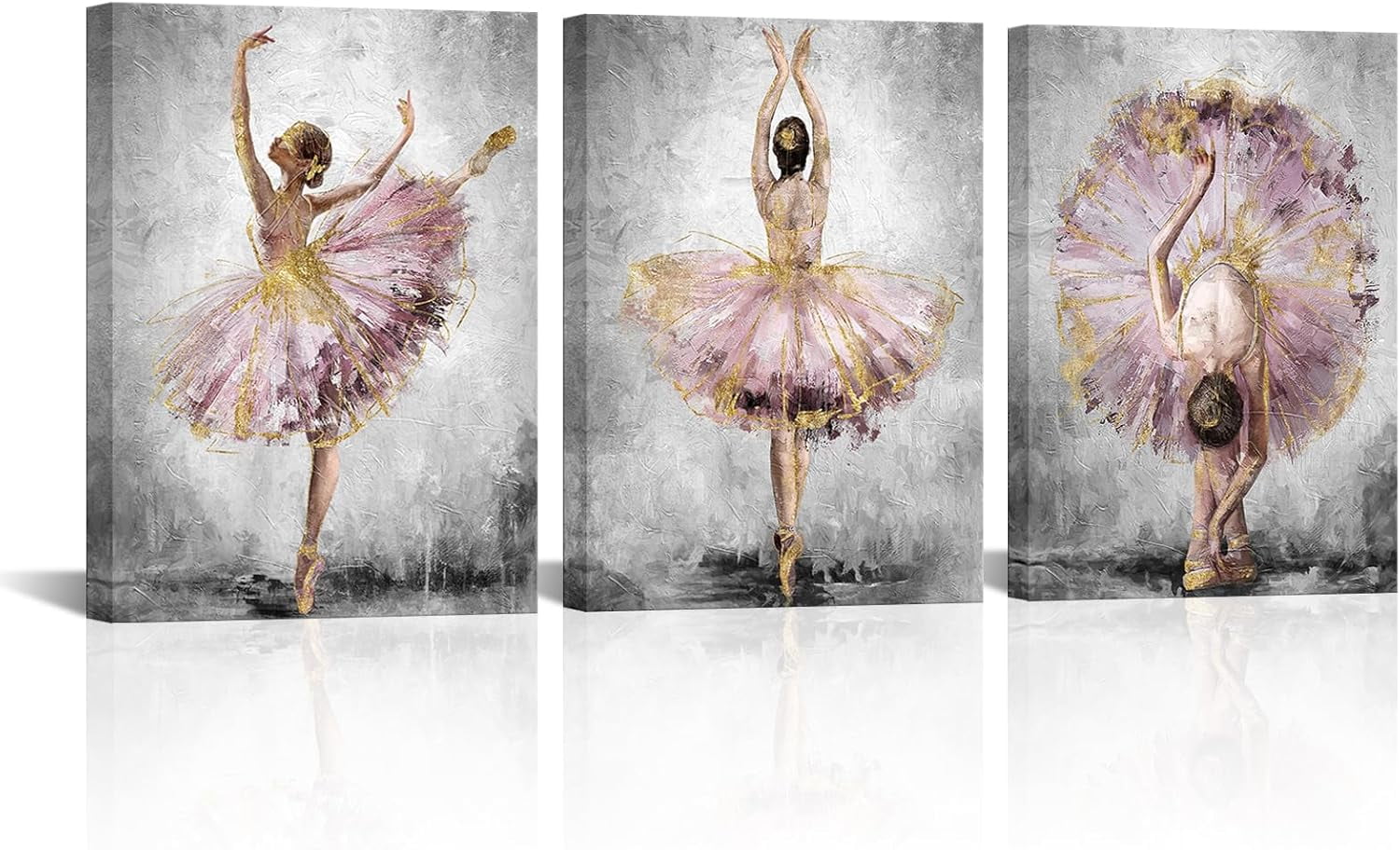 3 Pieces Ballerina Wall Art Elegant Ballet Dancer Contemporary Dancing ...