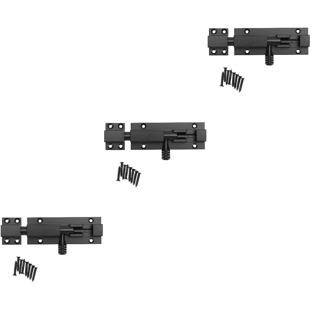 3 Pieces Barrel Bolt Sliding Lock Door Buckle Double Child Black ...