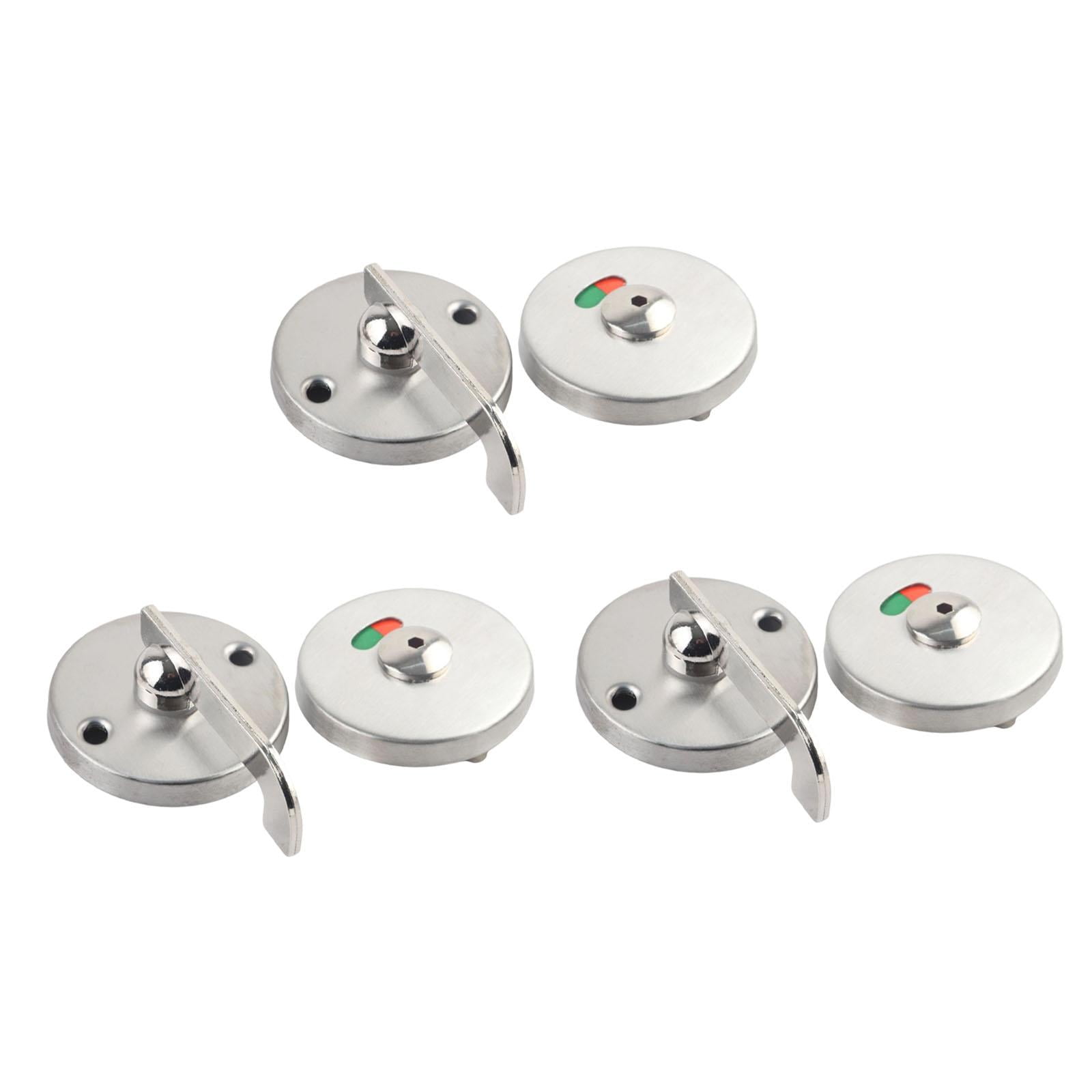 3 Pieces Bathroom Door Lock Indicator Privacy Handle Stainless Steel ...